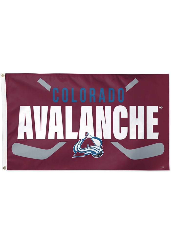 Colorado Avalanche Deluxe Sticks MAROON Silk Screen Grommet Flag - 1018587