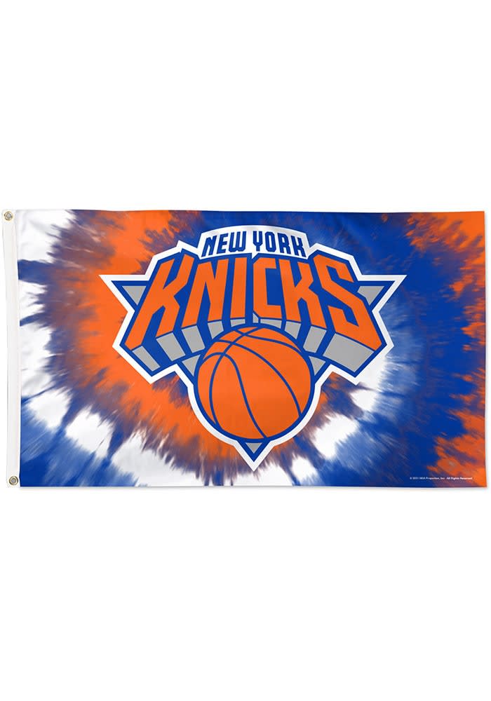New York Knicks Deluxe Tie Dye BLUE Silk Screen Grommet Flag - 1018594