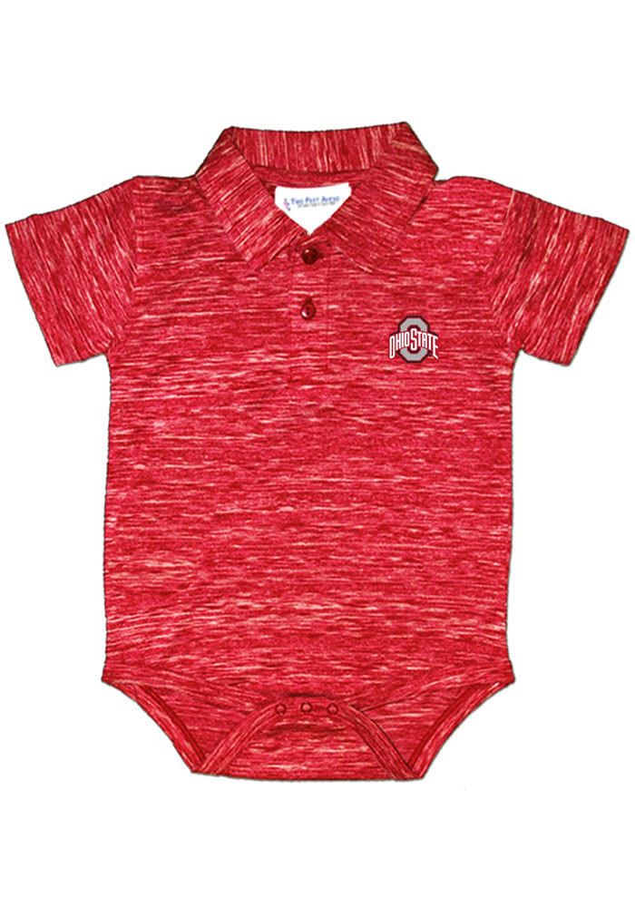 Ohio State Buckeyes Red Baby Space Dye Polo Romper - 10190894