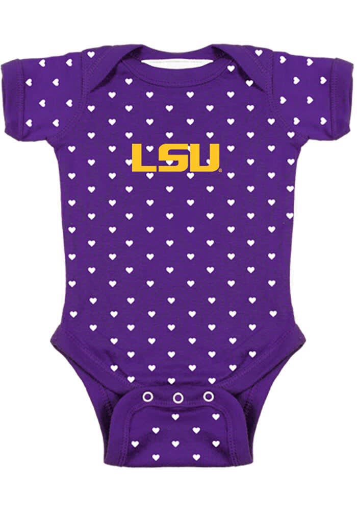 LSU Tigers PURPLE Baby Heart Design Romper - 10191107