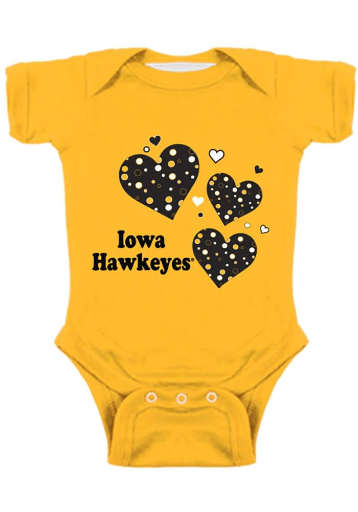 Baby GOLD Iowa Hawkeyes Heart One Piece - 10191111