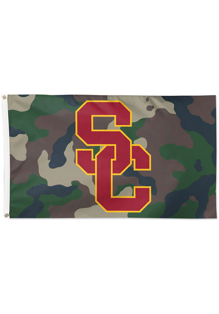 USC Trojans Red Camo Deluxe Silk Screen Grommet Flag - 1019834