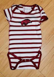 Arkansas Arkansas Razorbacks CRIMSON Baby Skylar Stripe One Piece ...