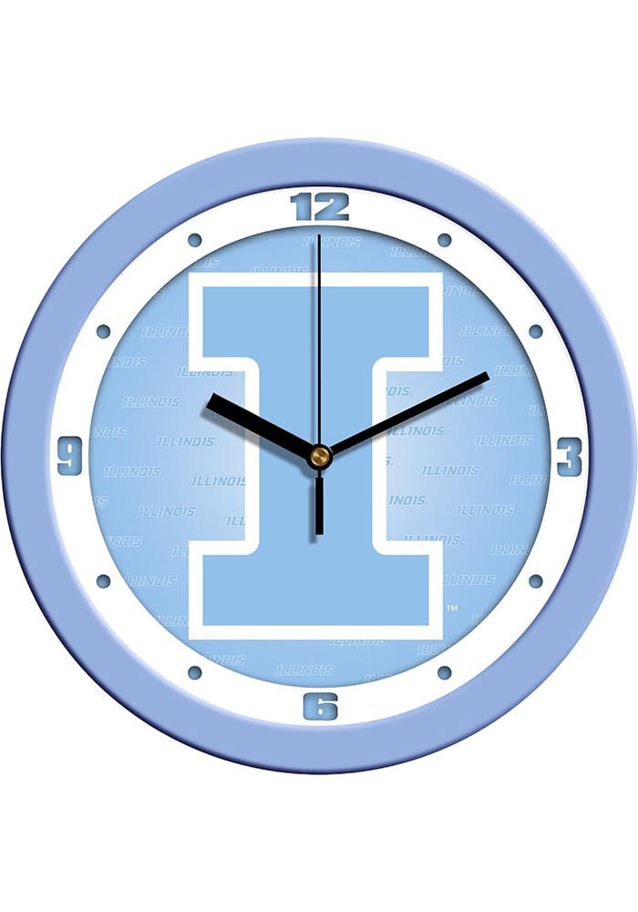 Illinois Fighting Illini BLUE 11.5 Baby Blue Wall Clock - 10200023