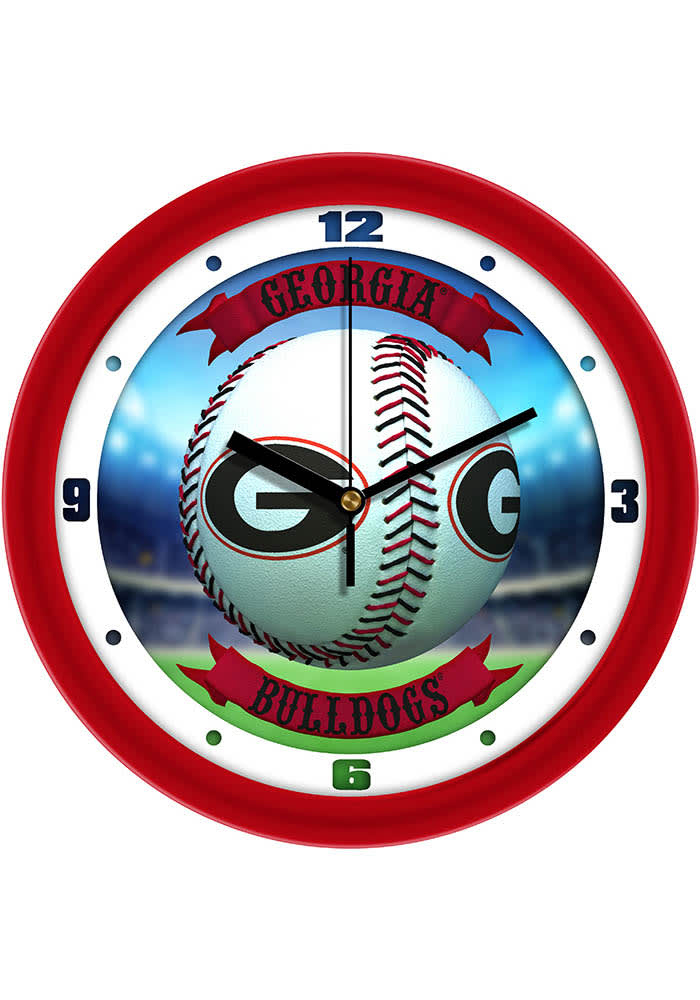 Georgia Bulldogs 11.5 Home Run Wall Clock - Red