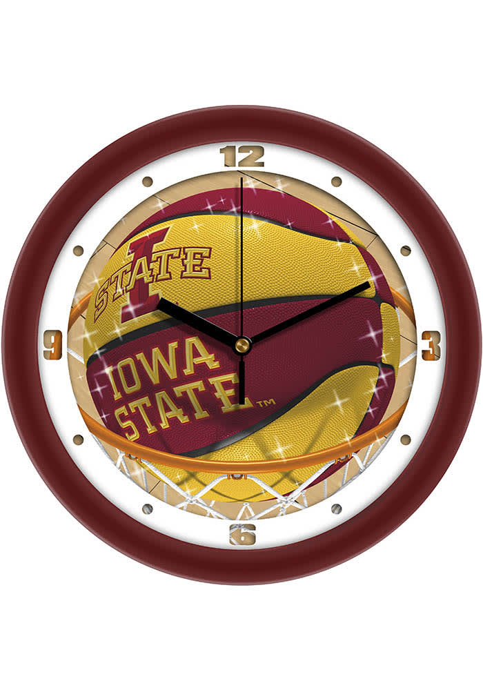 Iowa State Cyclones 11.5 Slam Dunk Wall Clock - RED