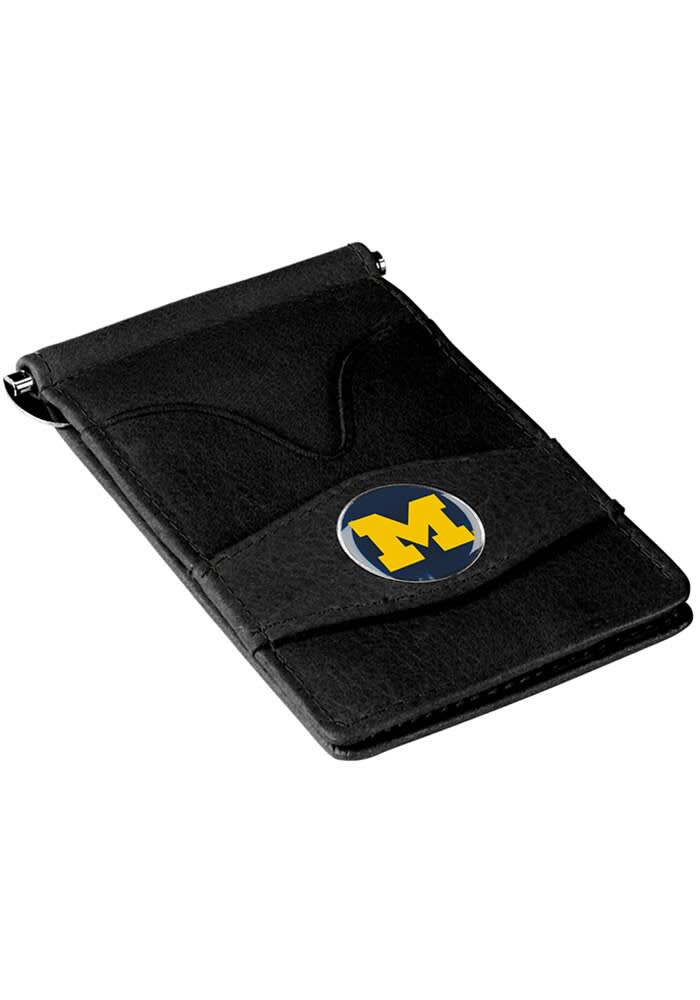 Michigan Wolverines BLACK Leather Golf Mens Bifold Wallet - 10202265