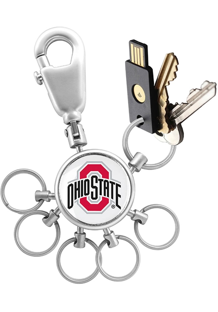 Ohio State Buckeyes SILVER 6 Ring Valet Keychain