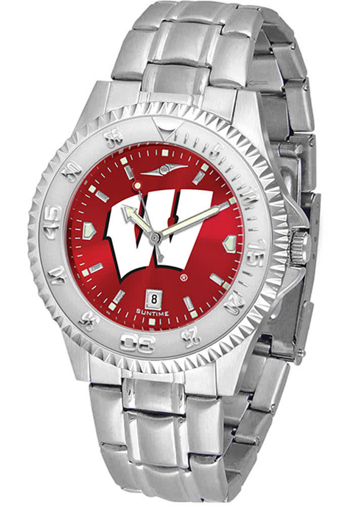 Wisconsin Badgers Competitor Steel Anochrome Watch - SILVER
