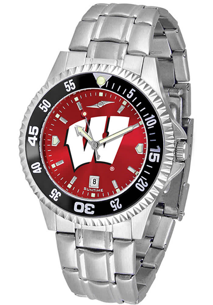 Wisconsin Badgers Competitor Steel AC Watch - SILVER