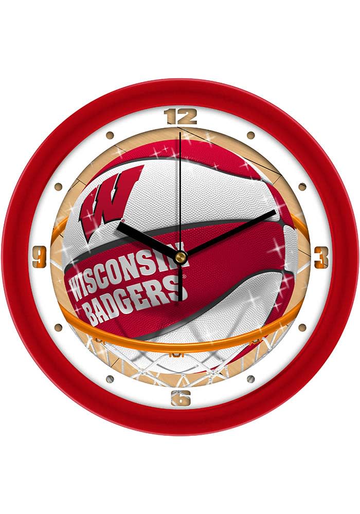 Wisconsin Badgers RED 11.5 Slam Dunk Wall Clock