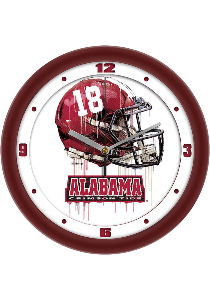 Alabama Crimson Tide Drip Art Wall Clock - GARNET