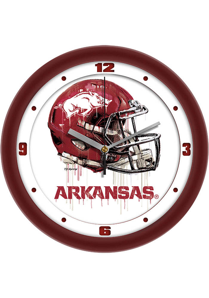 Arkansas Razorbacks Drip Art Wall Clock - GARNET