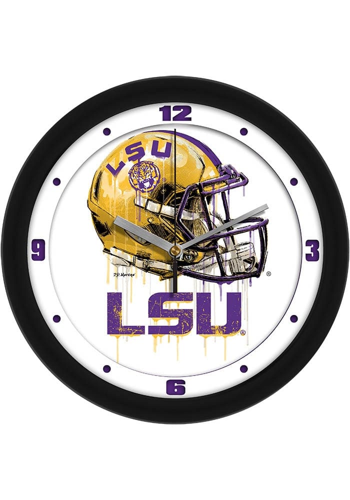 LSU Tigers Drip Art Wall Clock - PURPLE