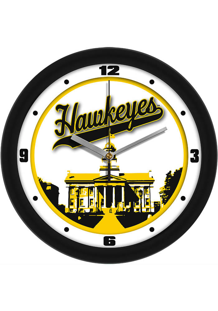 Iowa Hawkeyes BLACK Campus Art Wall Clock - 10204119