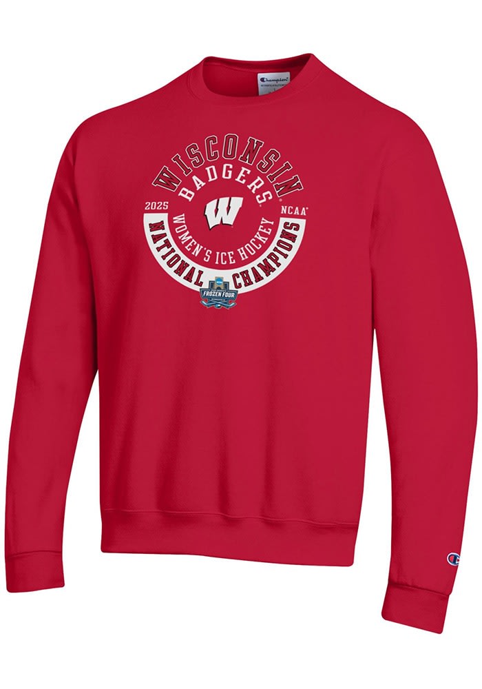 Champion Wisconsin Badgers Mens Red 2025 Womens Ice Hockey National ...