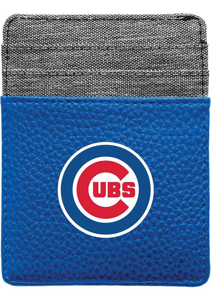 Chicago Cubs Pebble Front Pocket Mens Bifold Wallet - BLUE