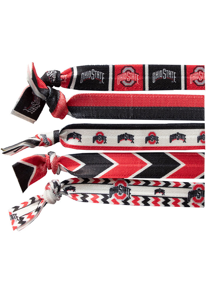 Red Knotted Ohio State Buckeyes Kids Hair Ribbons - 10420830