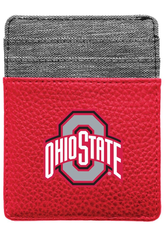 Ohio State Buckeyes Red Pebble Front Pocket Mens Bifold Wallet - 10420831