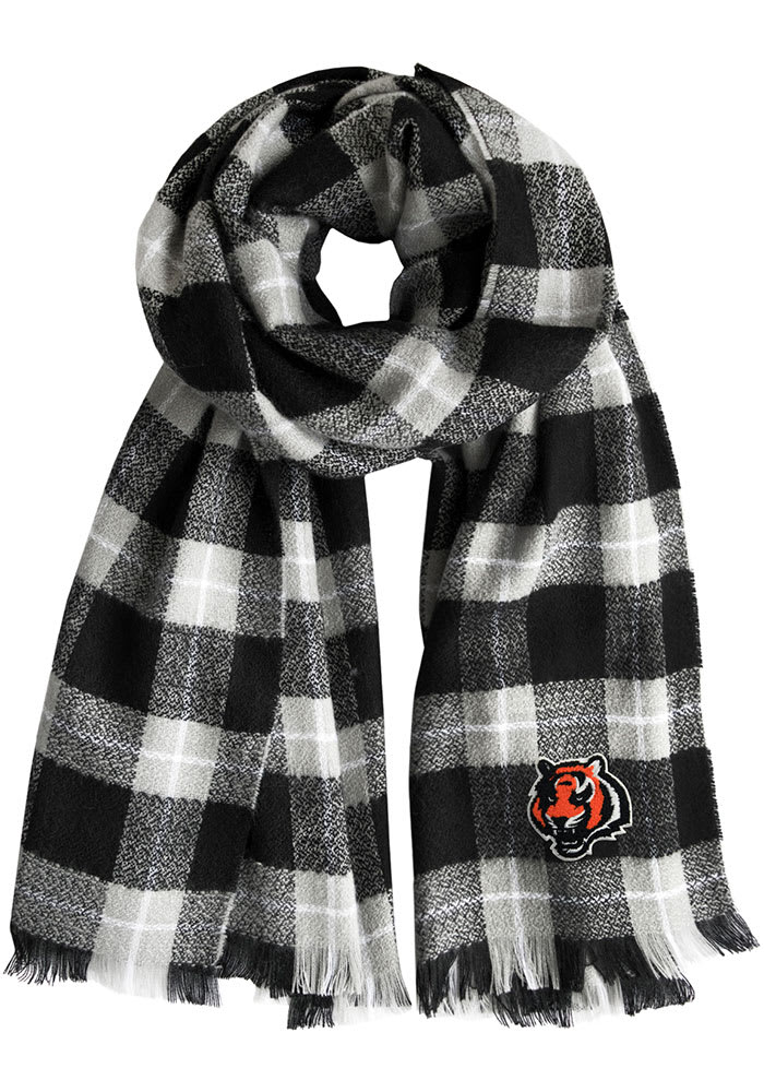 Cincinnati Bengals GREY Plaid Womens Scarf - 10420890