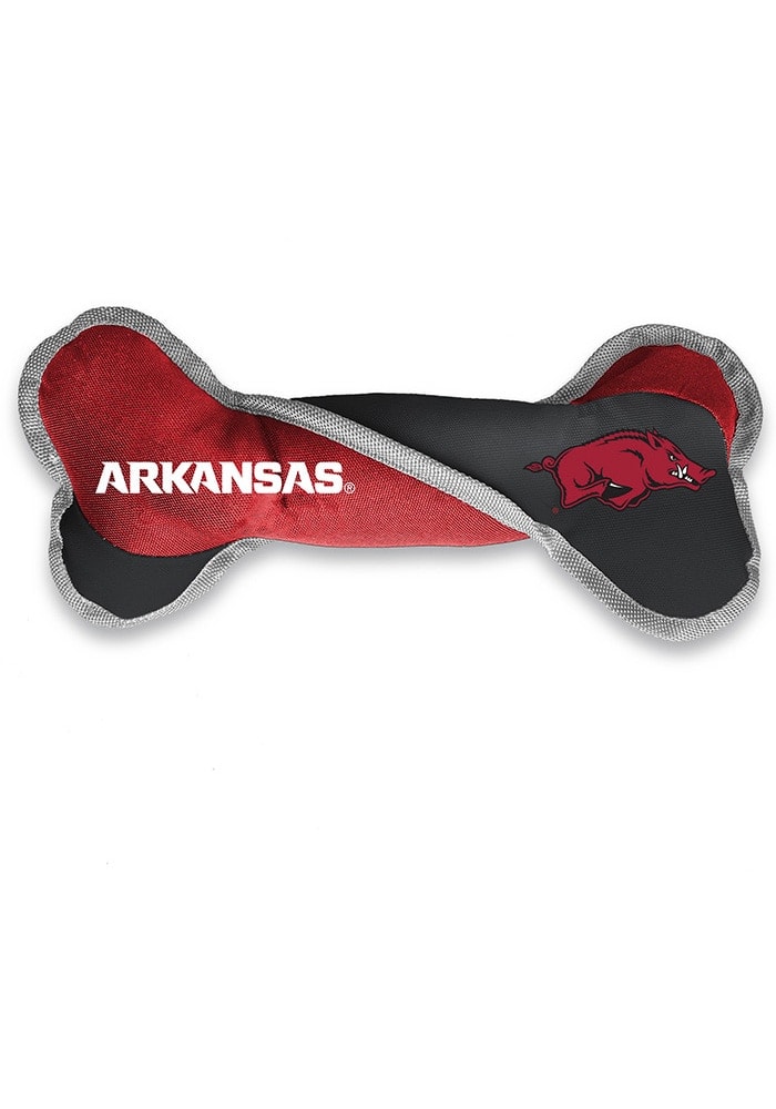 Arkansas Razorbacks Tug Bone Pet Toy - RED