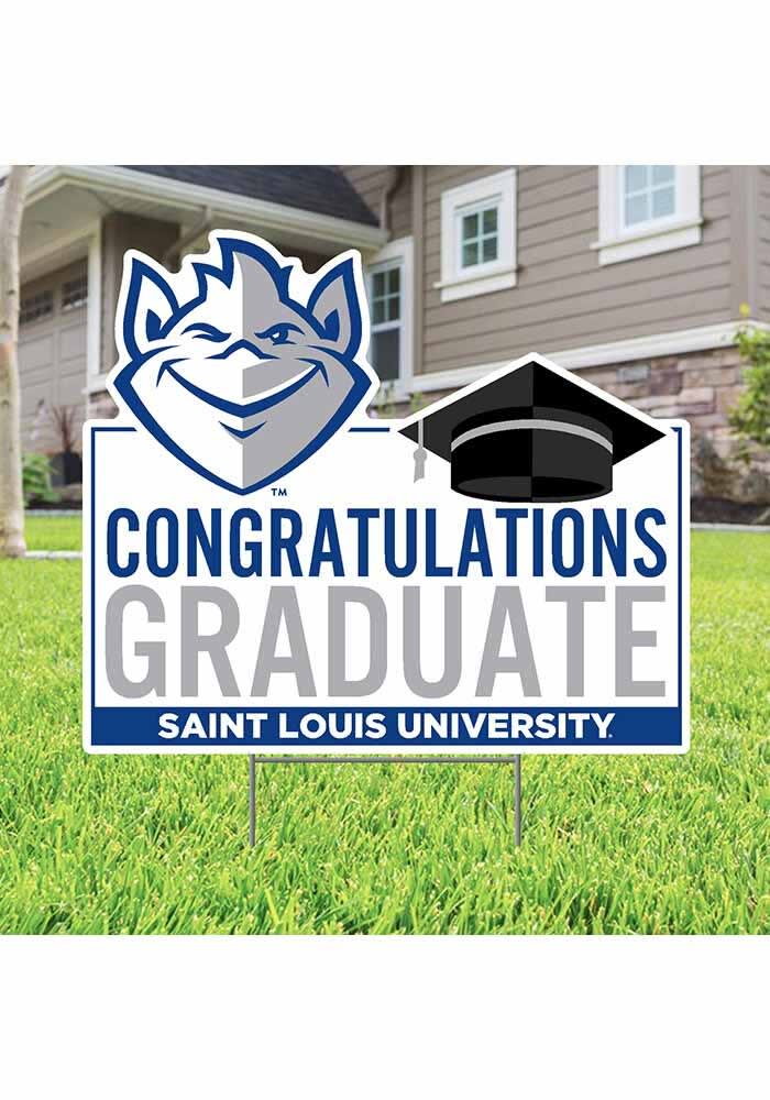 Saint Louis Billikens White Congratulations Graduate Yard Sign - 104216175