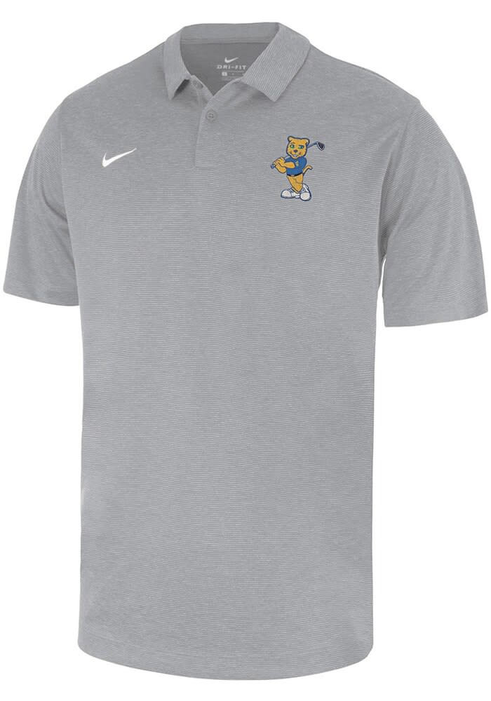 Nike Pitt Panthers Mens Golf Roc Heather SILVERGREY Short Sleeve Polo ...