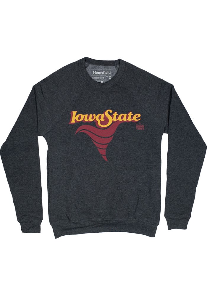 Homefield Iowa State Cyclones Mens BLACK Vintage Script Long Sleeve ...