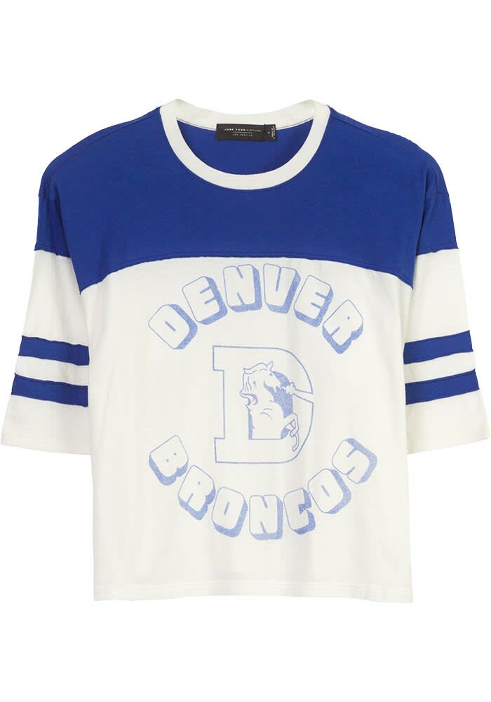 Junk Food Clothing Denver Broncos Womens White Hail Mary T-Shirt - 11201391