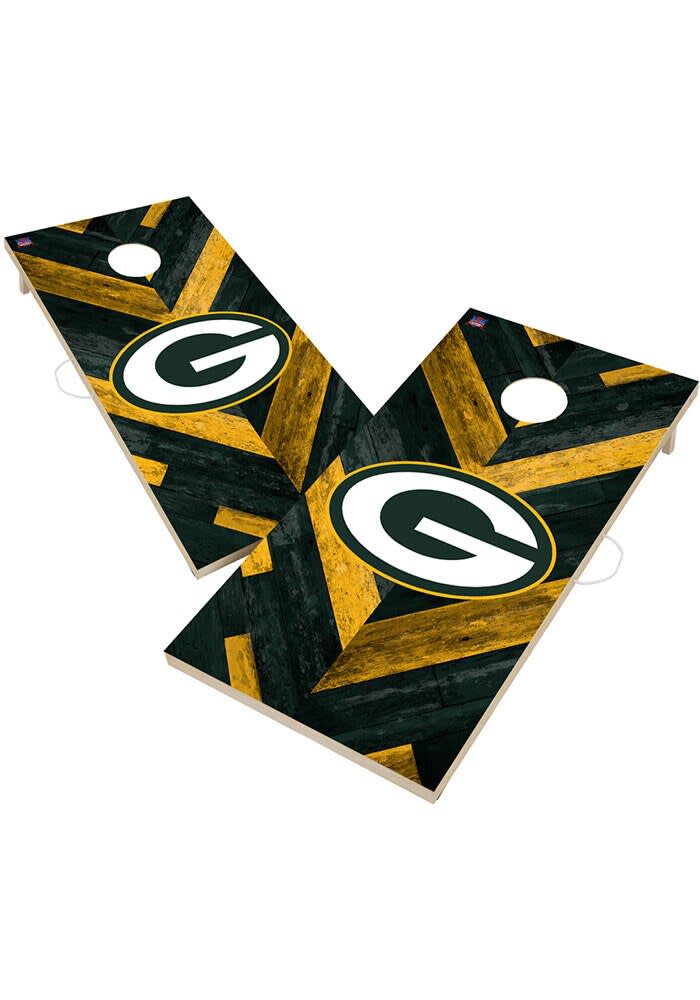 Green Bay Packers YELLOW 2x4 Solid Wood Herringbone Corn Hole - 1132044