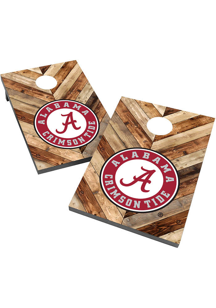 Alabama Crimson Tide TAN 2x3 Cornhole Board Set Tailgate Game - 1133041