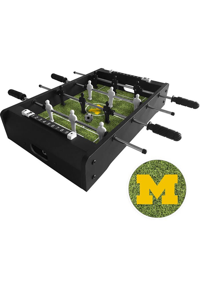 Michigan Wolverines Blue Table Top Foosball Tailgate Game