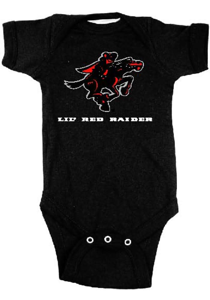 Texas Tech Texas Tech Red Raiders BLACK Baby Lil Red Raider One Piece ...