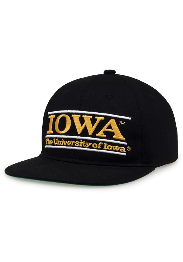 Iowa Hawkeyes BLACK Retro Bar Adjustable Hat - 11480057