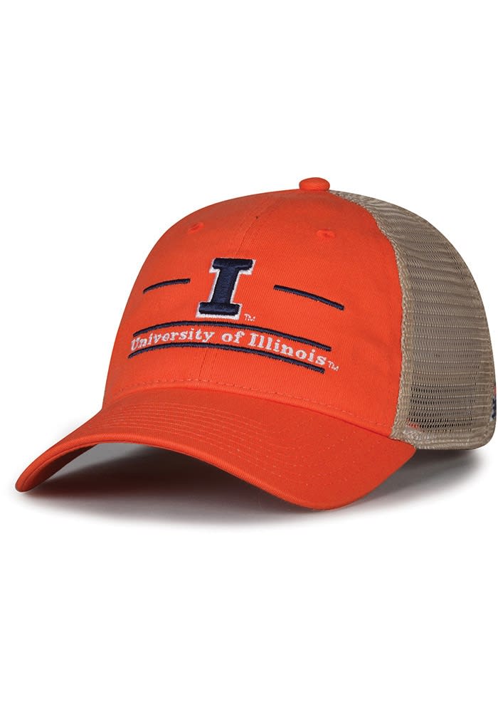 Illinois Fighting Illini ORANGE Bar Trucker Adjustable Hat - 11480309