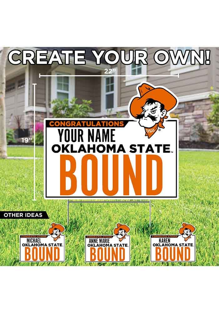 Oklahoma State Cowboys White Personalized School Bound Yard Sign ...