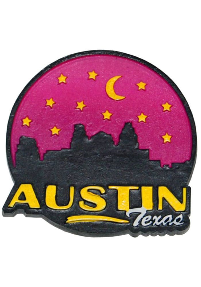 Austin Round Skyline Magnet - PINK
