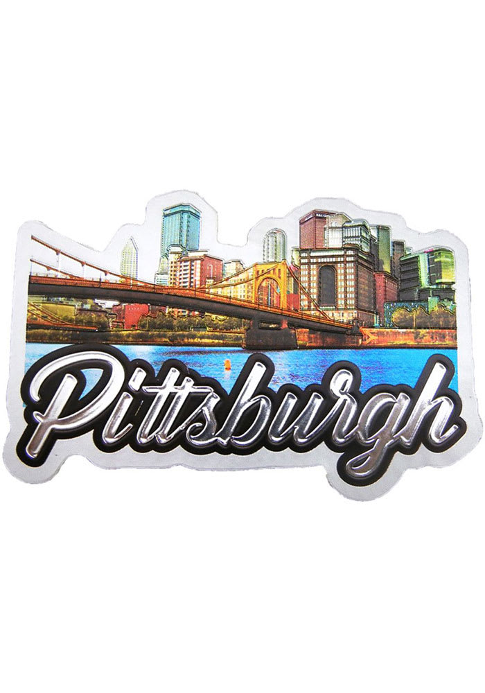 Pittsburgh SILVER Skyline Magnet - 11690045