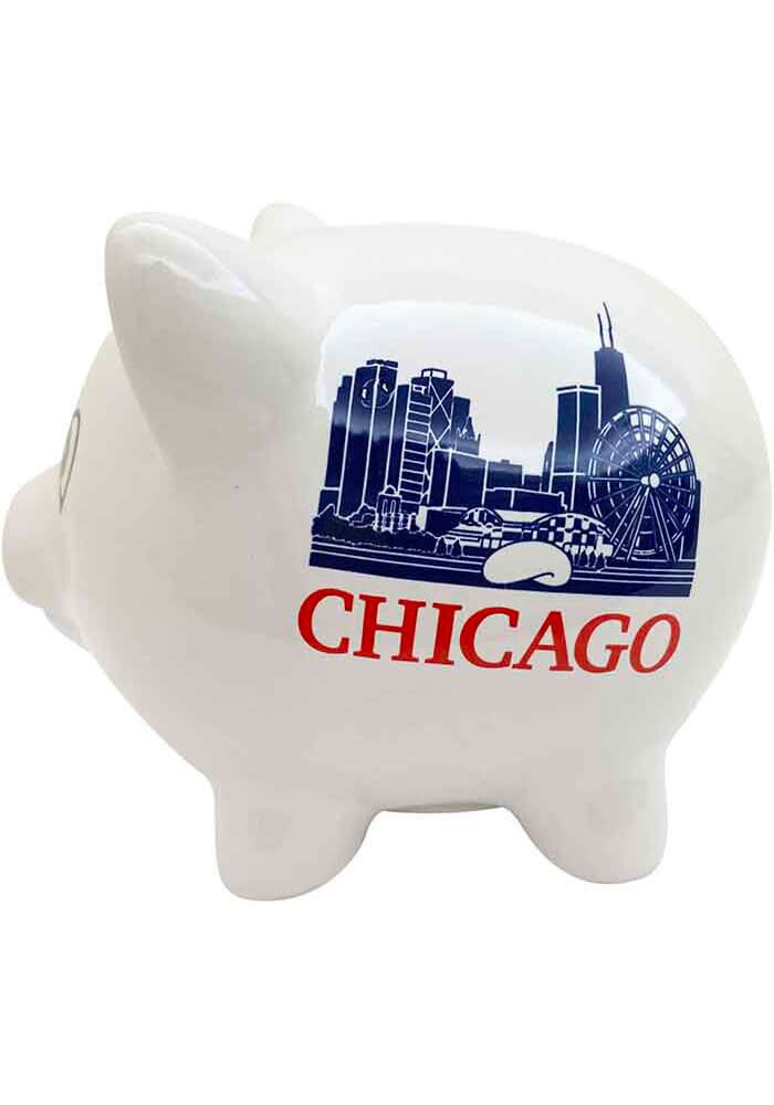 Chicago White City Skyline Icons Piggy Bank - 11690306