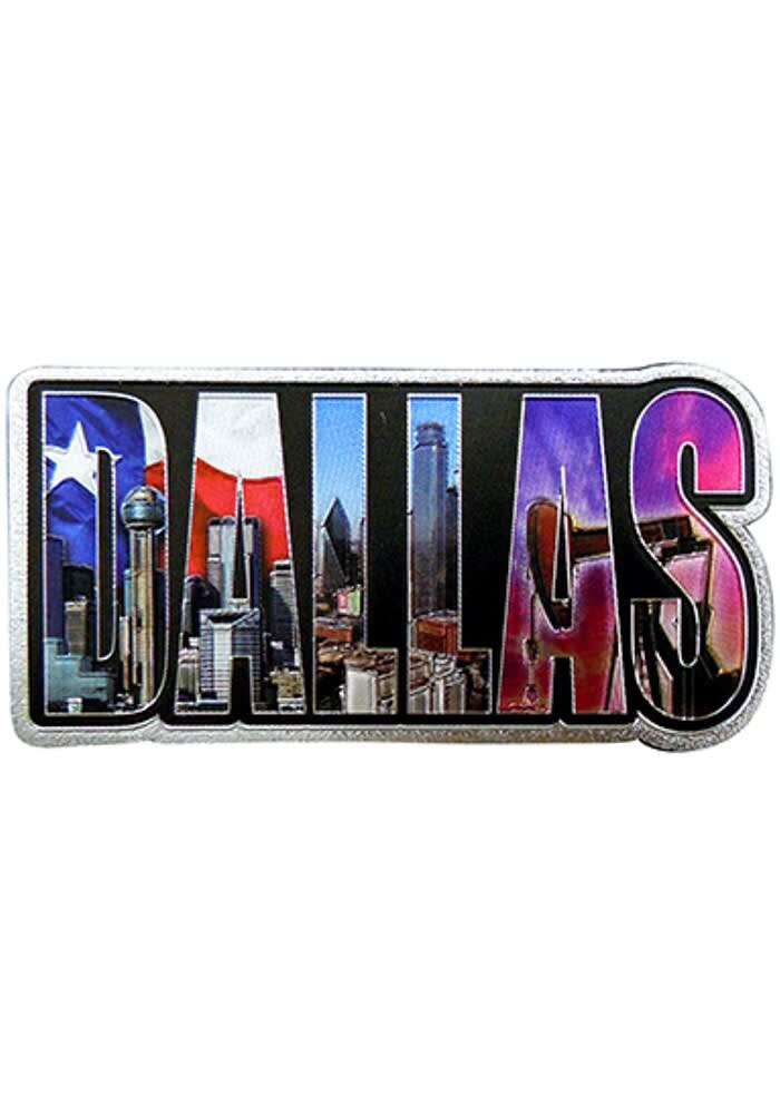 Dallas Ft Worth City Letter Shaped Magnet - BLACK