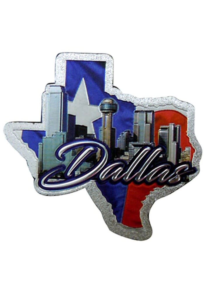 Dallas Ft Worth City State Shaped Magnet - BLUE