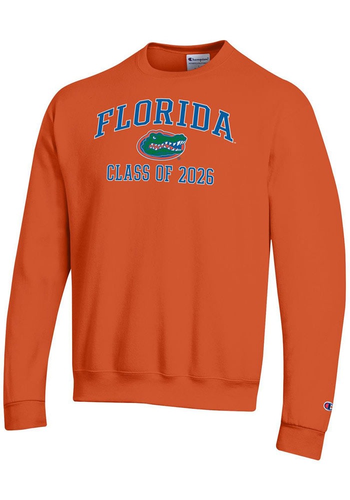 Champion Florida Gators Mens ORANGE Font Class of 2026 Powerblend Crew ...