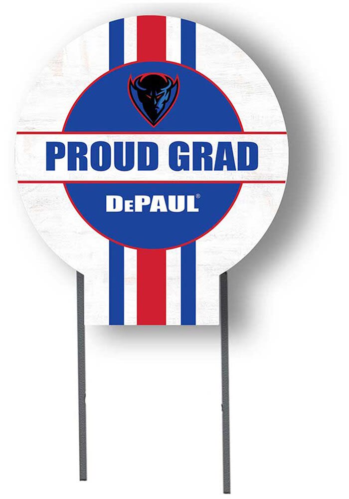 DePaul Blue Demons White Grad graduation graphic Yard Sign - 1205611