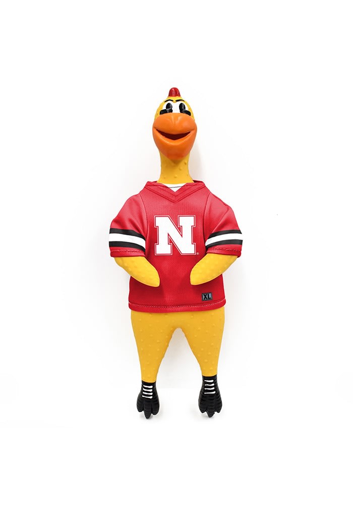 Nebraska Cornhuskers YELLOW Rubber Chicken Pet Toy - 1250314