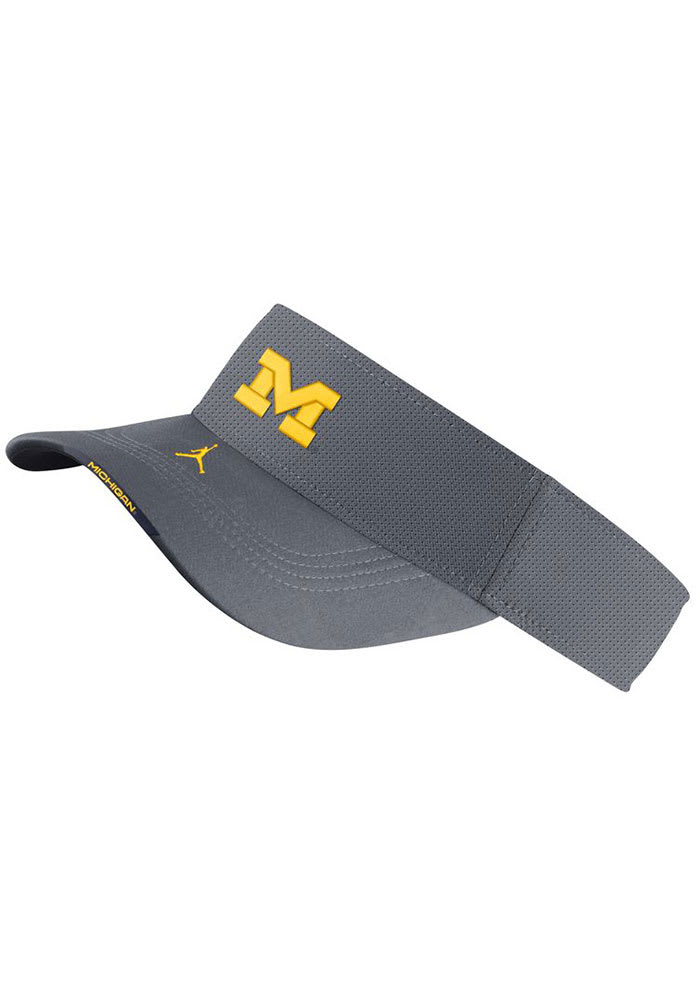 Michigan Wolverines Jordan 2021 Sideline GREY Nike Adjustable Visor ...
