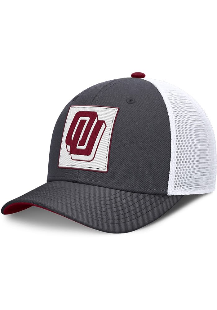 Nike Oklahoma Sooners CHARCOAL NIKE RISE STRUCTURED TRUCKER CAP ...