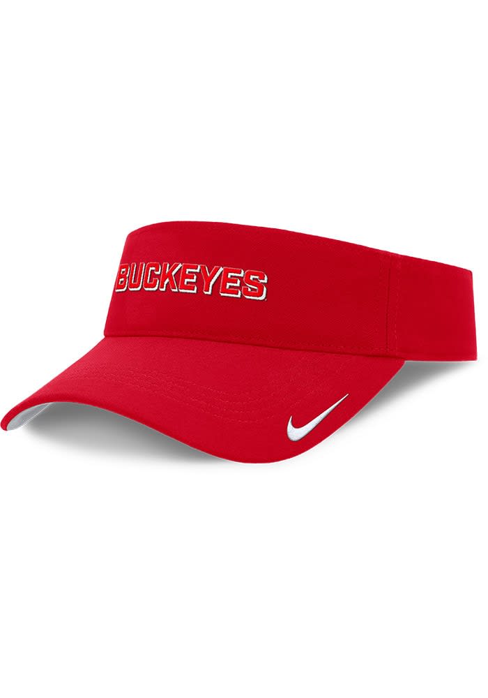 Ohio State Buckeyes Practice Ace Visor Red Nike Adjustable Visor ...