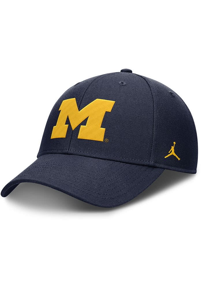 Nike BLUE Michigan Wolverines Structured Club Cap Adjustable Hat ...