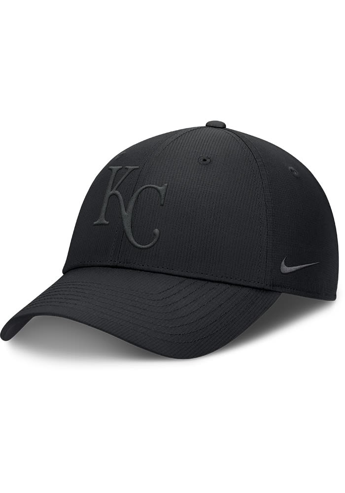 Nike Kansas City Royals BLACK Tonal Ripstop Club Structured Adjustable ...
