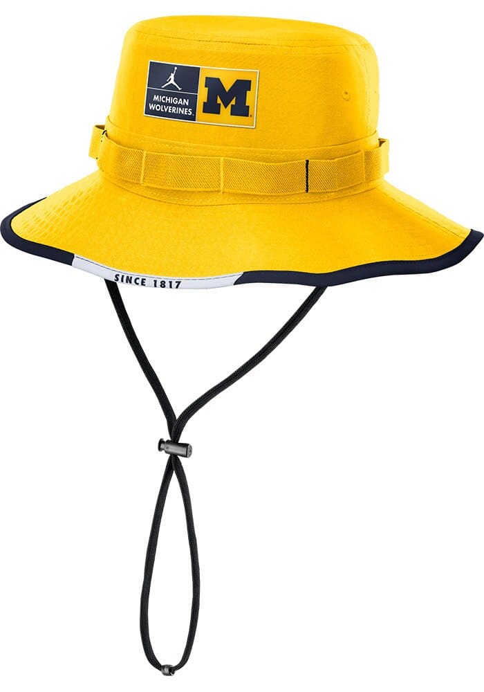 Nike Michigan Wolverines YELLOW Jordan Brand Apex Swoosh Bucket Hat ...